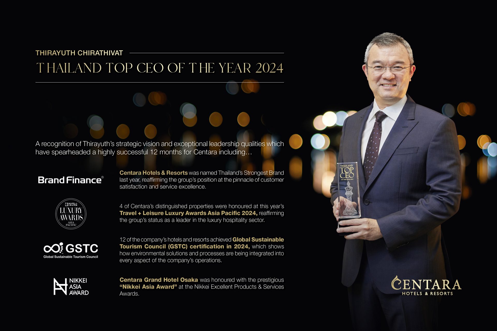 Centara CEO wins top Thailand award - TTR Weekly